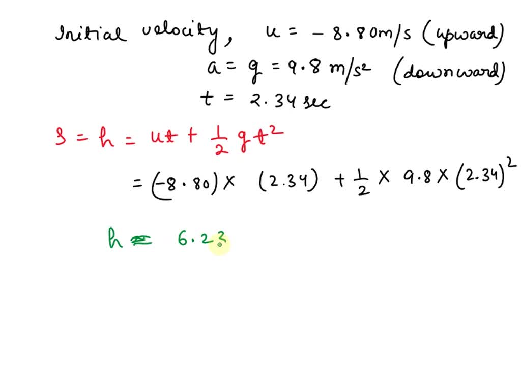 SOLVED: (a) Calculate the height (in m) of a cliff if it takes 2.34 s for a rock to hit the ...