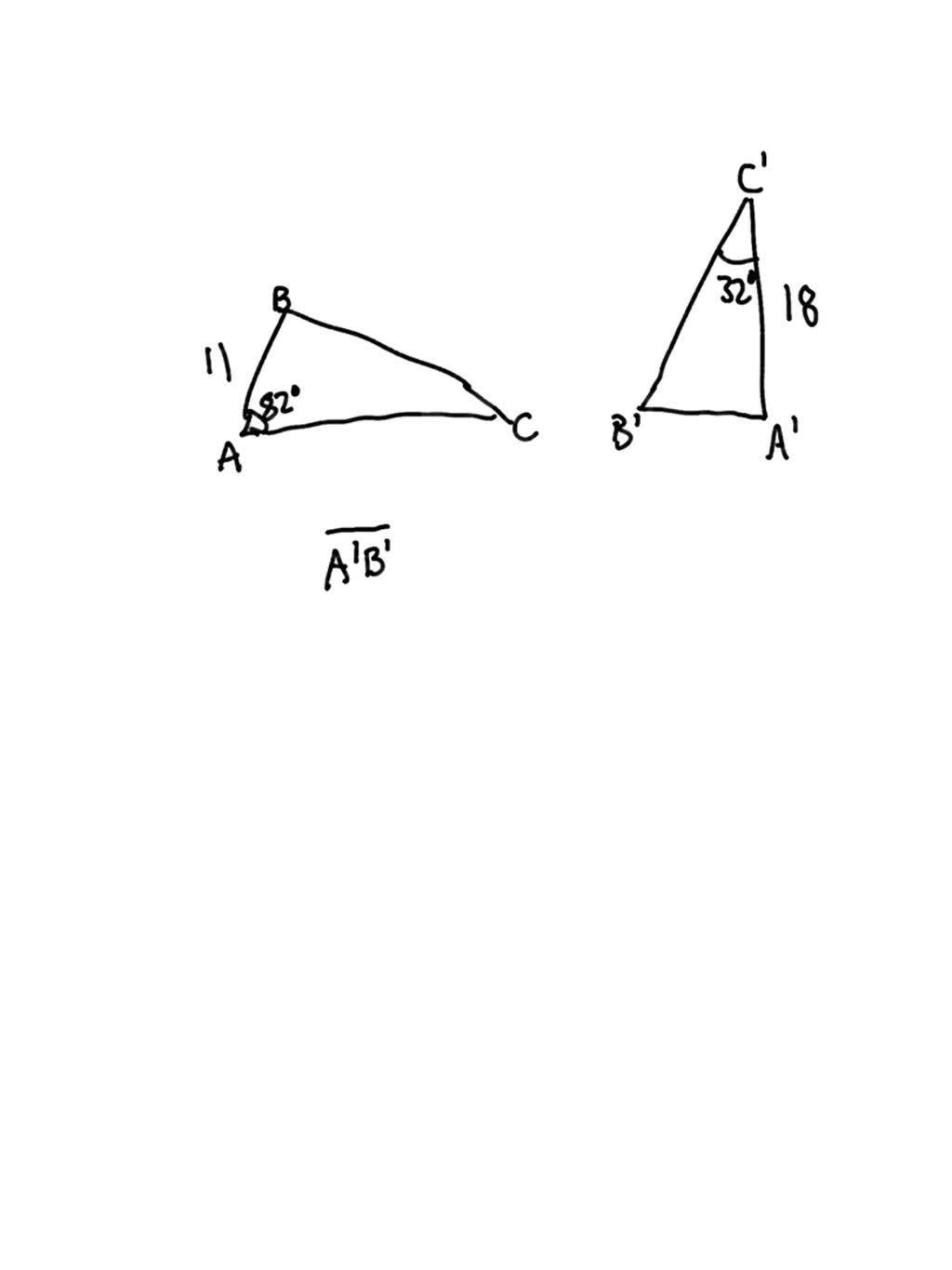 SOLVED: The two triangles are congruent. Find the lengths of the sides ...