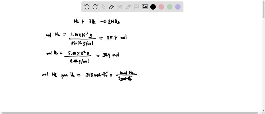 SOLVED: Ammonia is produced from the reaction of nitrogen and hydrogen according to the ...