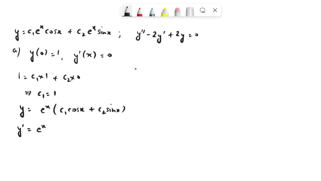 The given two-parameter family is a solution of the indicated differential equation on the ...
