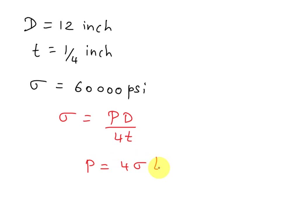 SOLVED: Determine the bursting steam pressure of a steel spherical ...