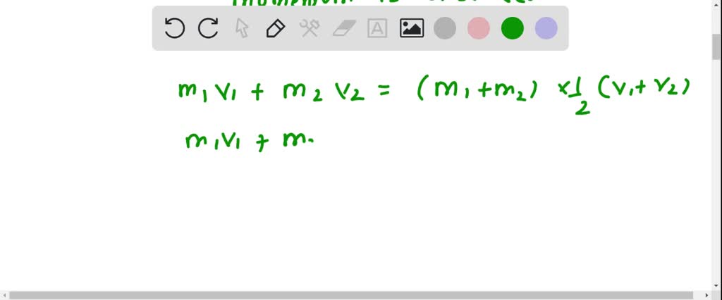 SOLVED: Object A of mass m1 is moving at a velocity v1 to the right. It collides and sticks to ...