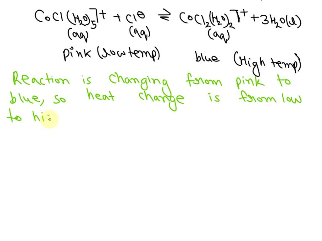 SOLVED: It is observed that a solution of cobalt chloride in water ...
