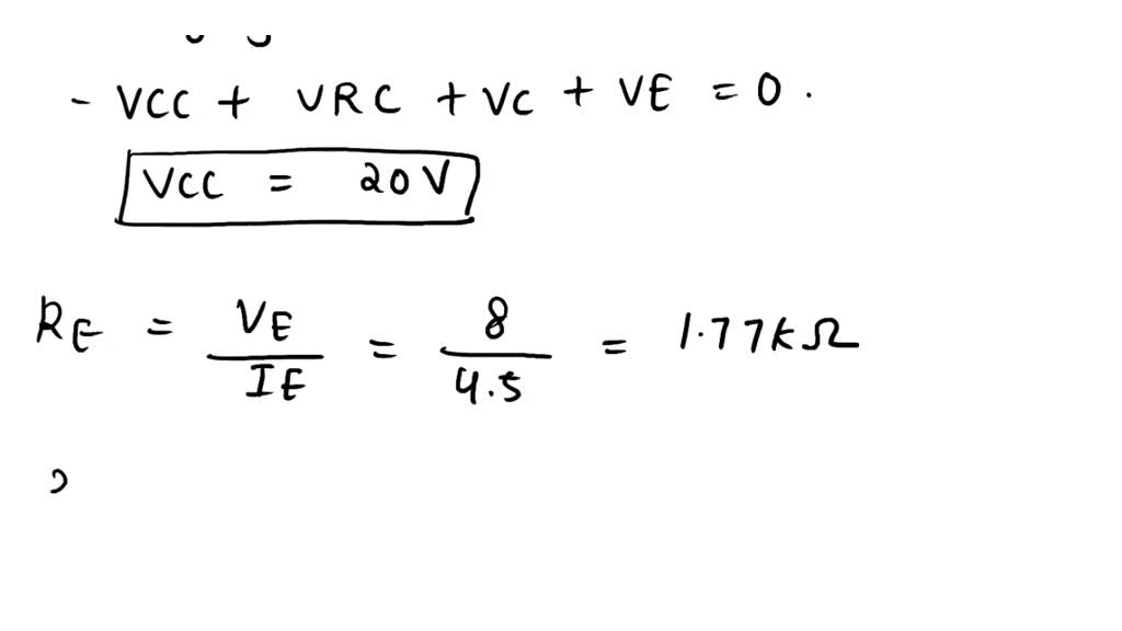 SOLVED: The BJT Circuit show; Please calculate 2.1 VB, VRB, VcE, Vcc, and VRE. 2.2 RB, Rc, and ...
