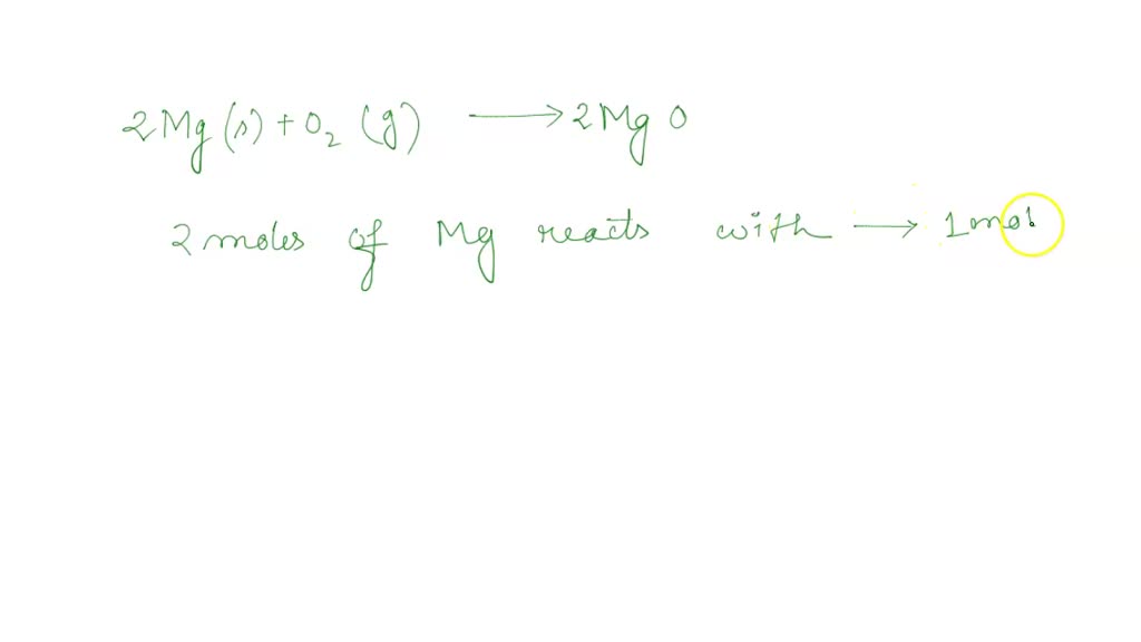 SOLVED: 13) How many moles of magnesium are needed to react with 0.50 mole of 0z? A) 2.0 moles B ...