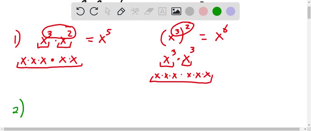SOLVED: A common error is to write x^3 *x^2=x^6 ; another is to write ...