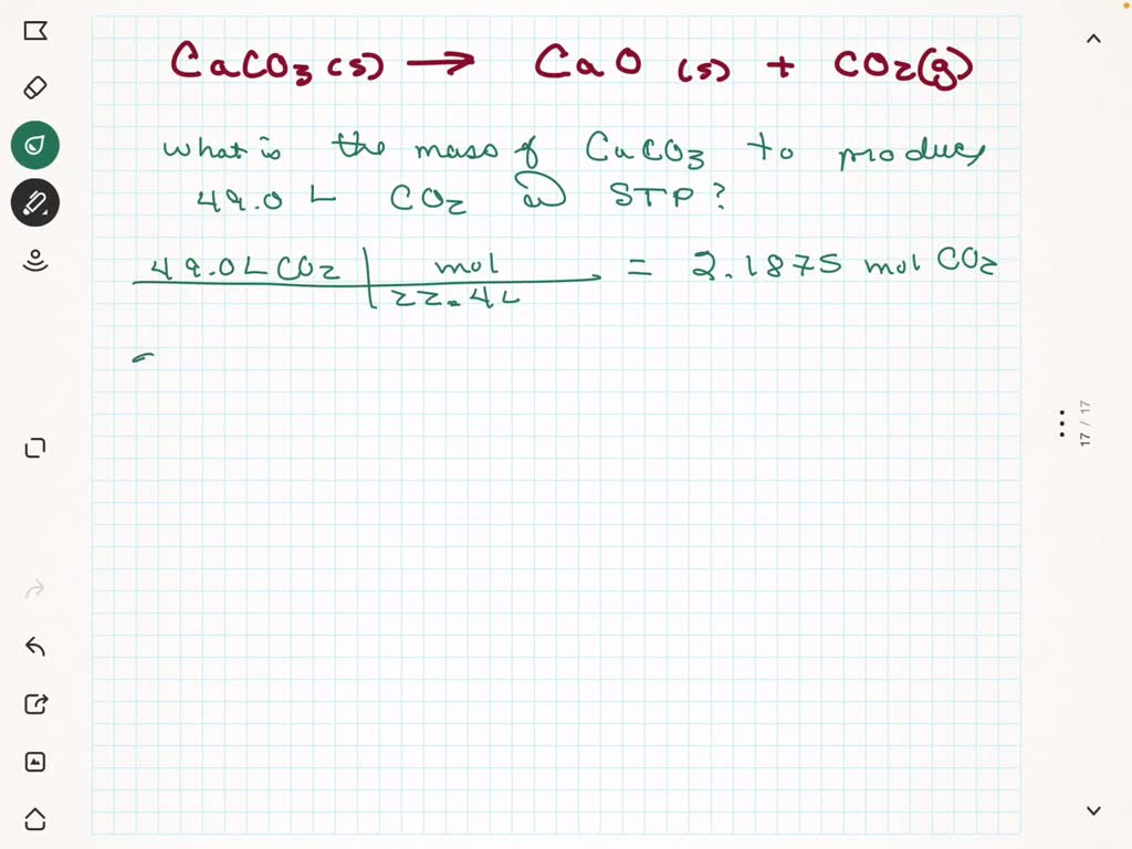SOLVED: When heated, calcium carbonate decomposes to yield calcium oxide and carbon dioxide gas ...