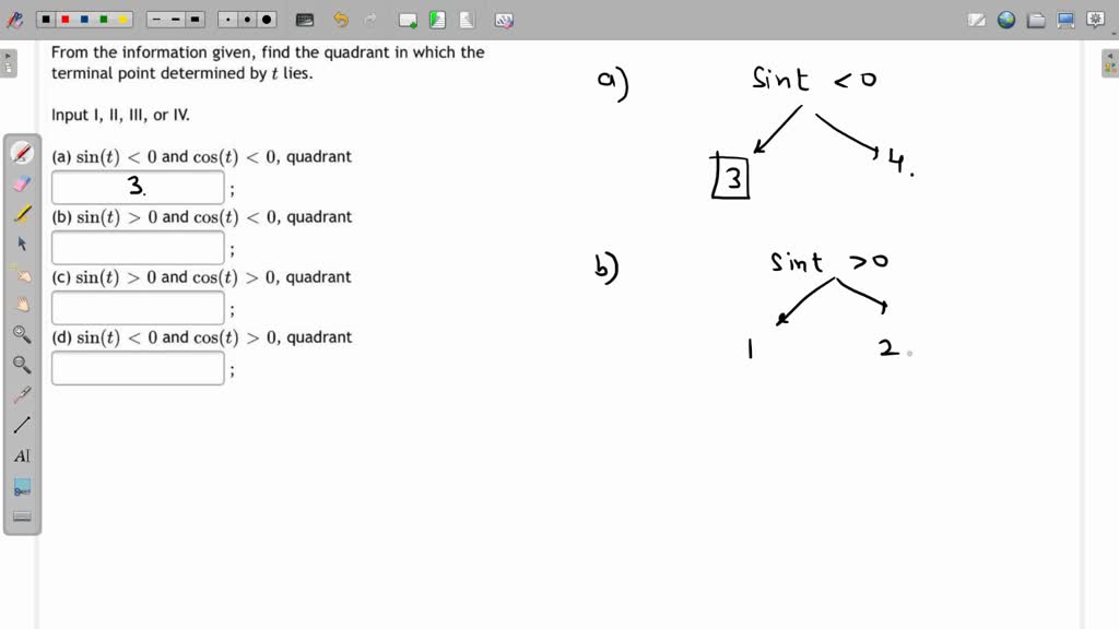SOLVED: which the termina point determined by lies Input / Il, Il; or IV poml) From the ...