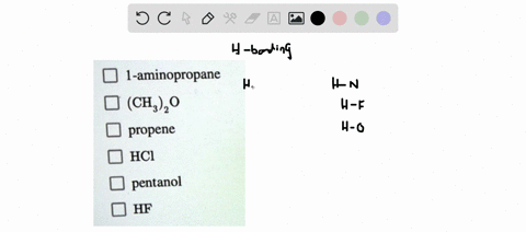 Identify the compounds that engage in hydrogen bonding as...