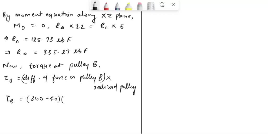 SOLVED: The figure shows a shaft mounted in bearings at A and D and ...