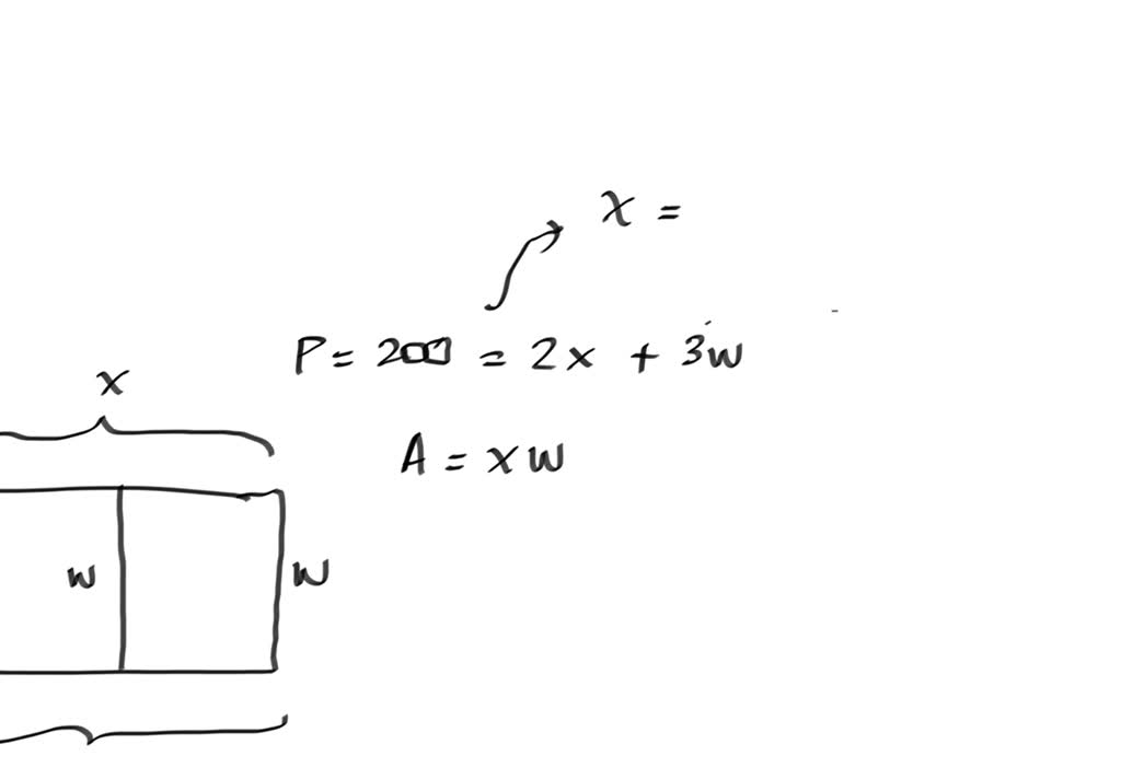 SOLVED: A rancher has 200 feet to enclose two adjacent rectangular corrals. The corrals share ...