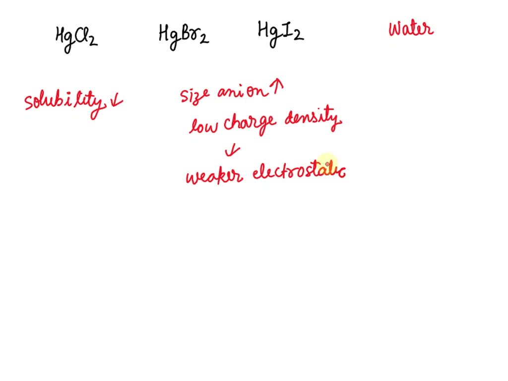 SOLVED: Consider three chemicals, HgCl2, HgBr2, and HgI2. Which one ...