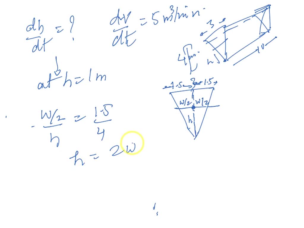 SOLVED: A trough has ends shaped like isosceles triangles with width 6 ...