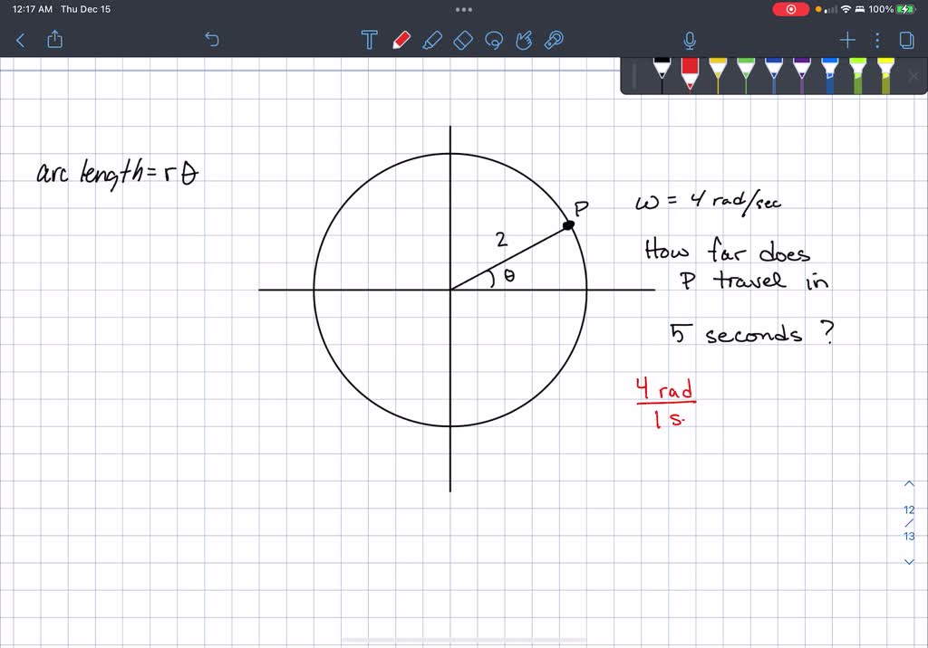 SOLVED: The point P moves with angular velocity Ï‰ = 4 rad/sec on a ...