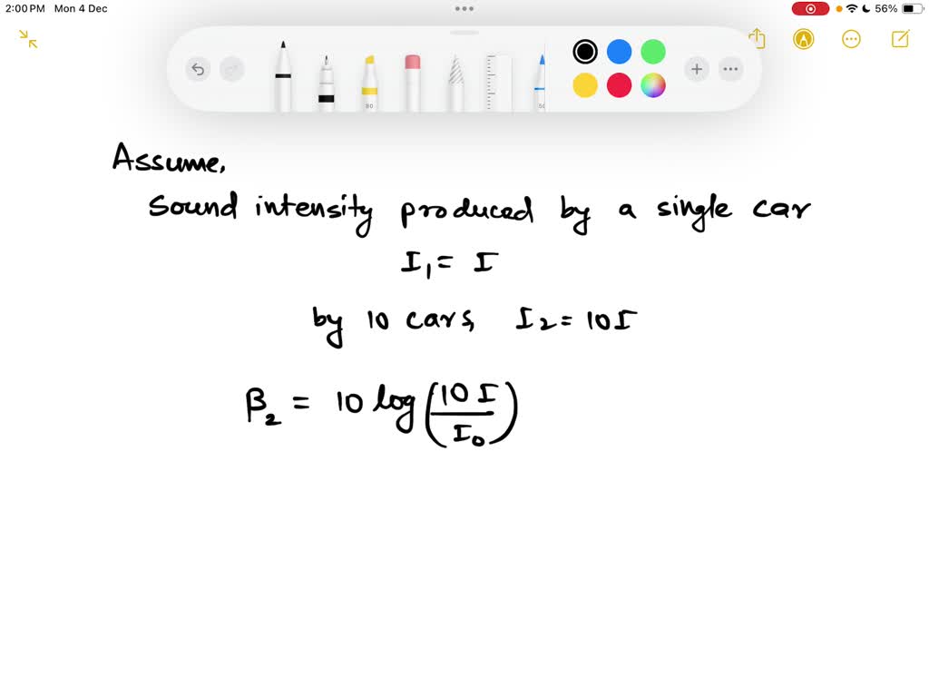 SOLVED: Ten cars in a circle at a boom box competition produce a 110-dB sound intensity level at ...