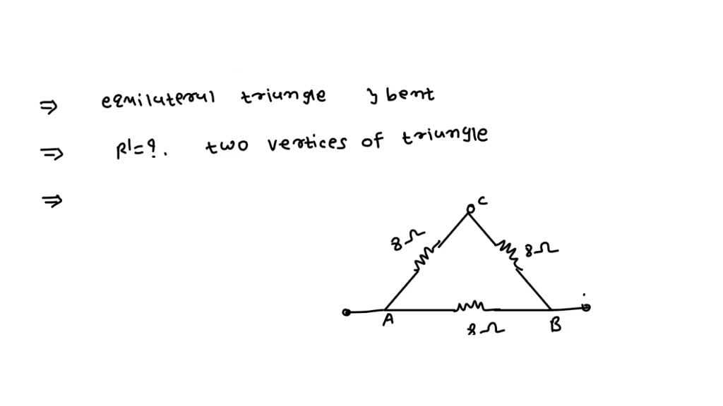 SOLVED: A wire resistance of 27 ohms is bent to form an equilateral ...
