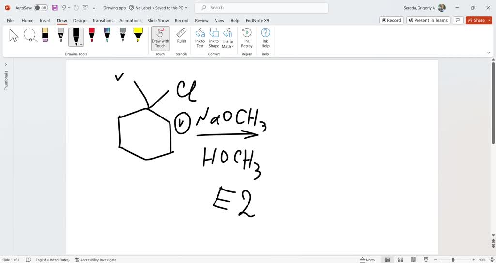 SOLVED: How do I draw the product of this reaction: 1-Chloro-1 ...
