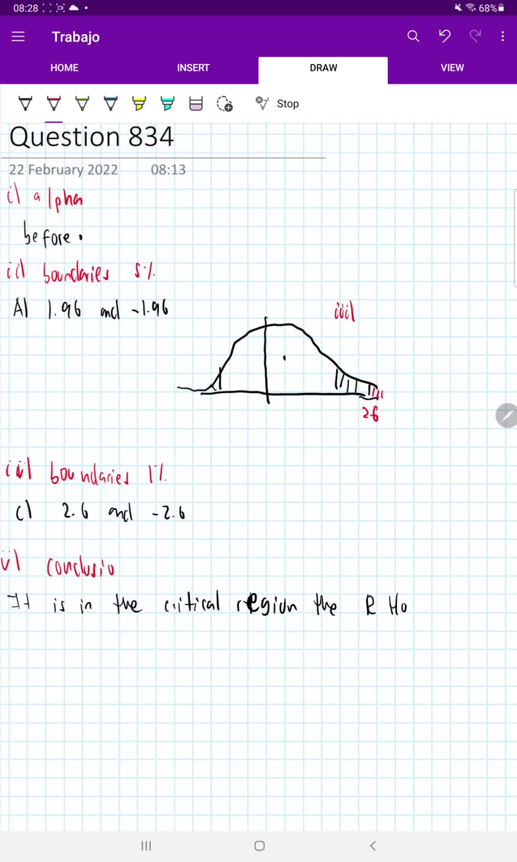 SOLVED: Alpha level and the critical region The alpha level is set ...