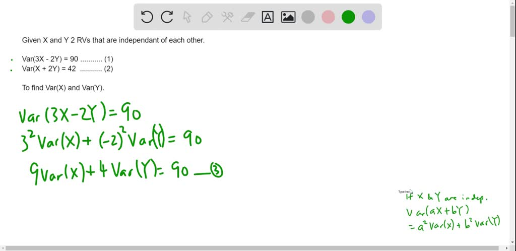 SOLVED: Let X and Y be twO independent RVs with Var(1) = 9 and Var(Y ...