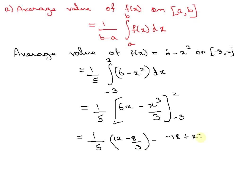 SOLVED: (a) Find the average value of f on the given interval. (b) Find ...