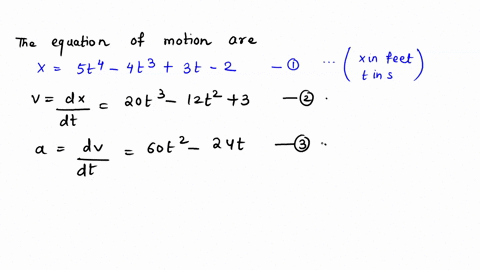 12. The motion of a particle is defined by the relation a = 4t, where a is in ft/s² and t is in ...