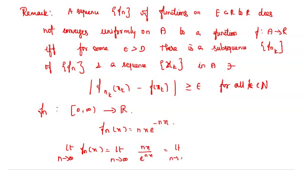 SOLVED: sin(nx) 11 Let fn(w) = for all x > 0 and all n € N. nx Find the pointwise limit f(x ...