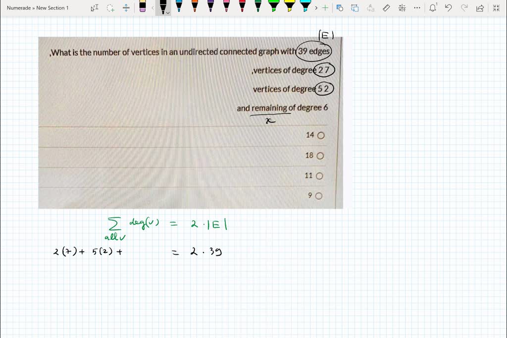 SOLVED: A vertex with degree 1 is How many edges are there in a cycle ... SOLVED: A vertex with degree 1 is How many edges are there in a cycle ...
