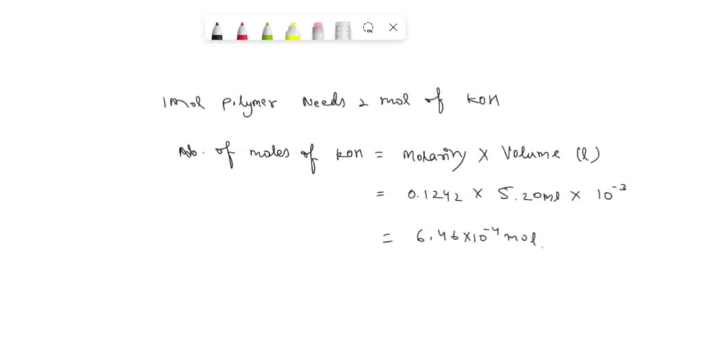SOLVED: For end-group analysis, 0.8632 g of a carboxyl-terminated ...