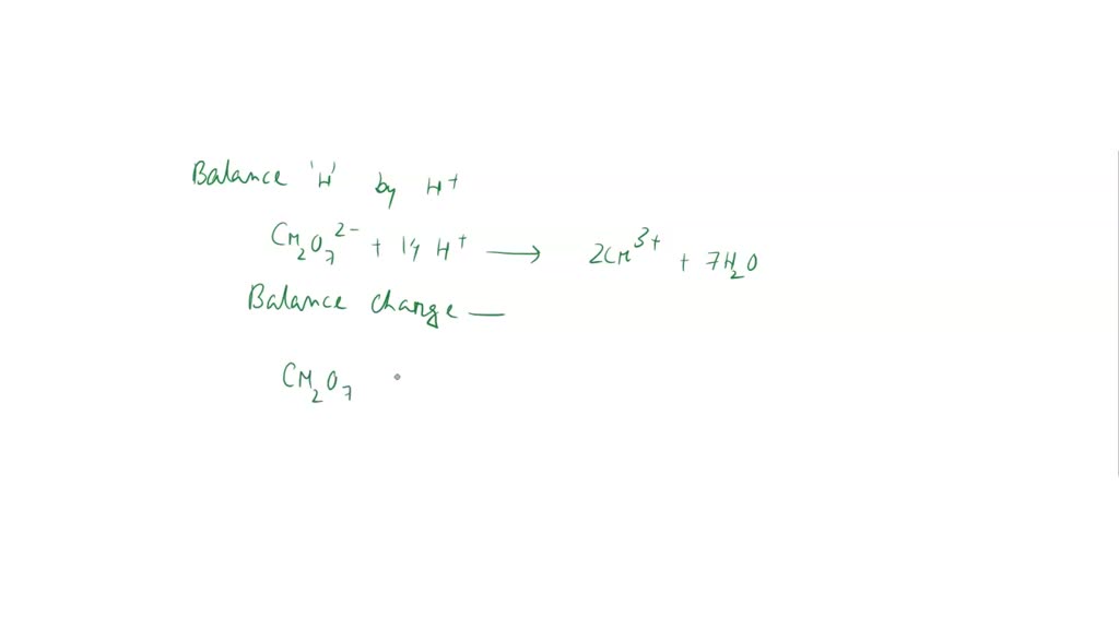 SOLVED: In an acidified solution, Dichromate ion (Cr2O7^2-) reacts with ...