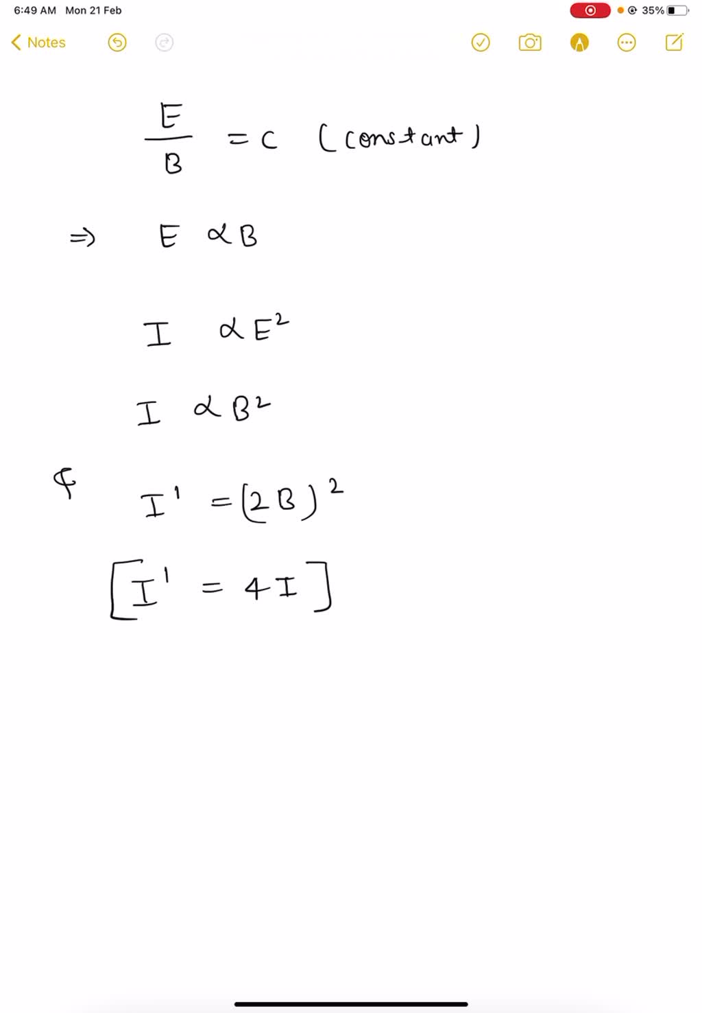 SOLVED: The intensity of electromagnetic wave B is four times that of ...