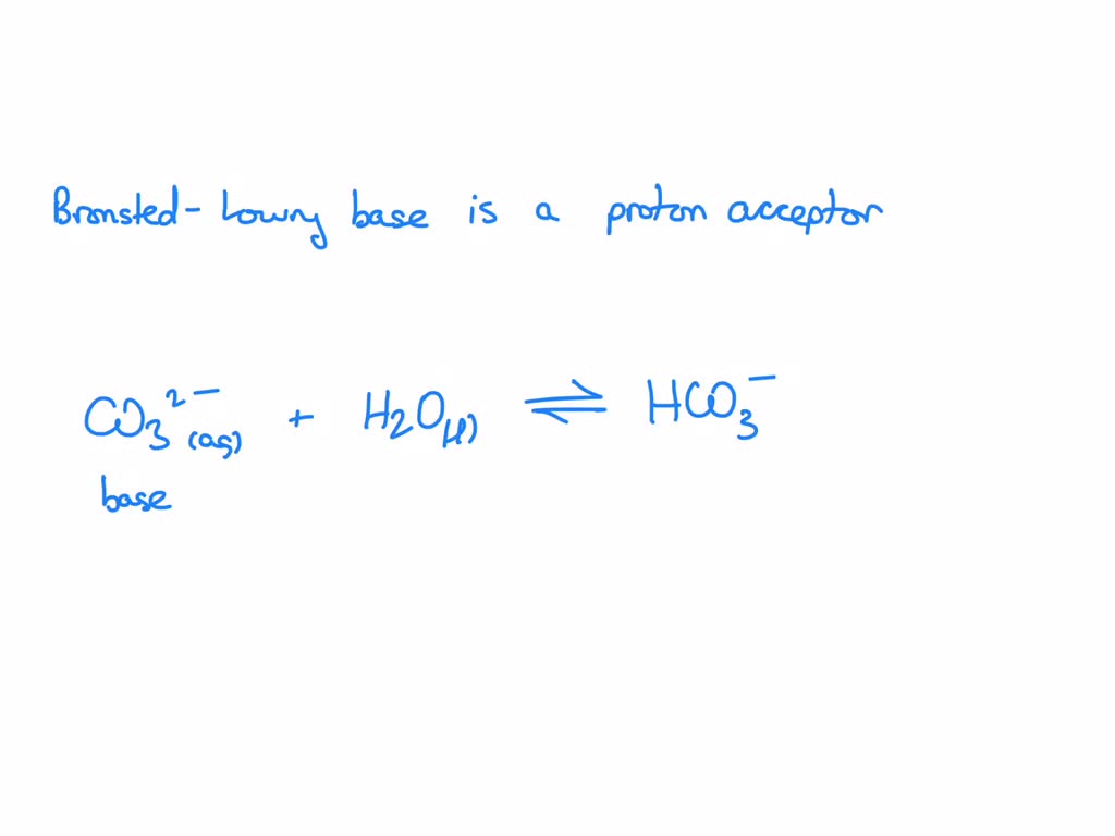 SOLVED: what is the balanced equation for carbonate ion CO32- acting as ...