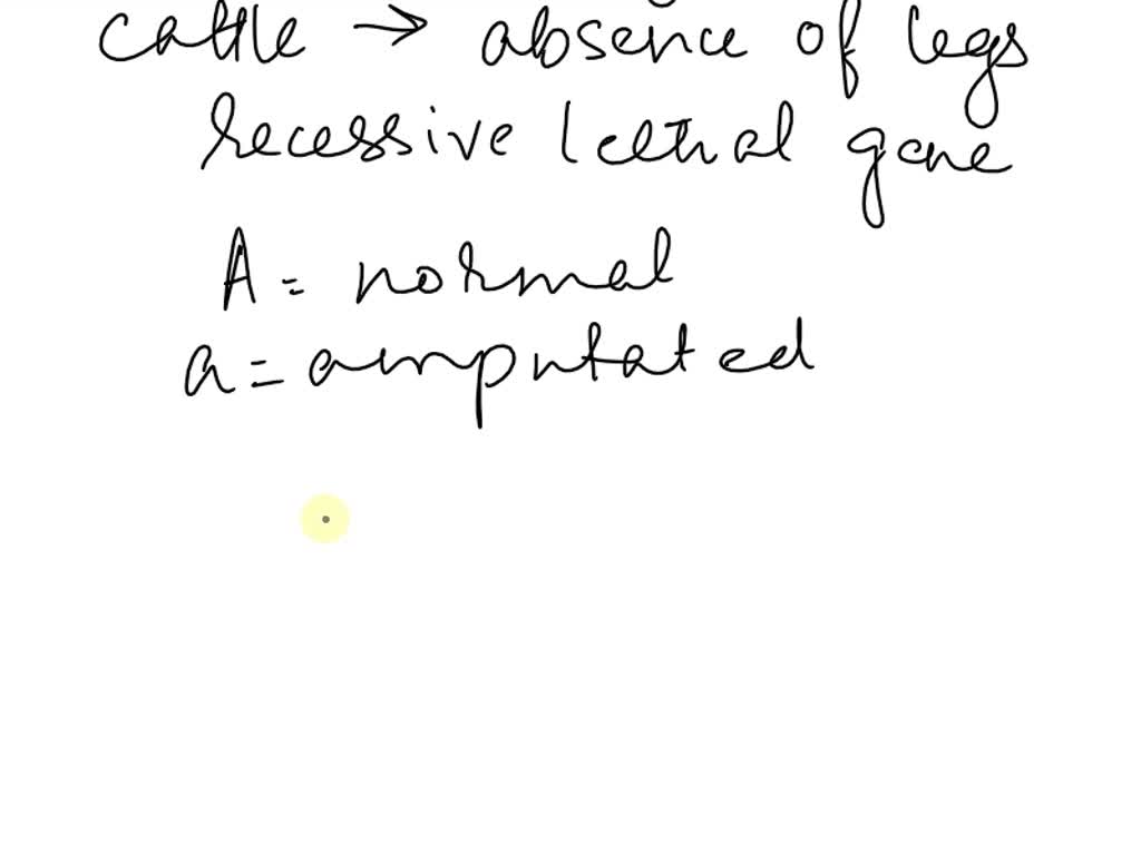 SOLVED: The absence of legs in cattle ("amputated") has been attributed ...