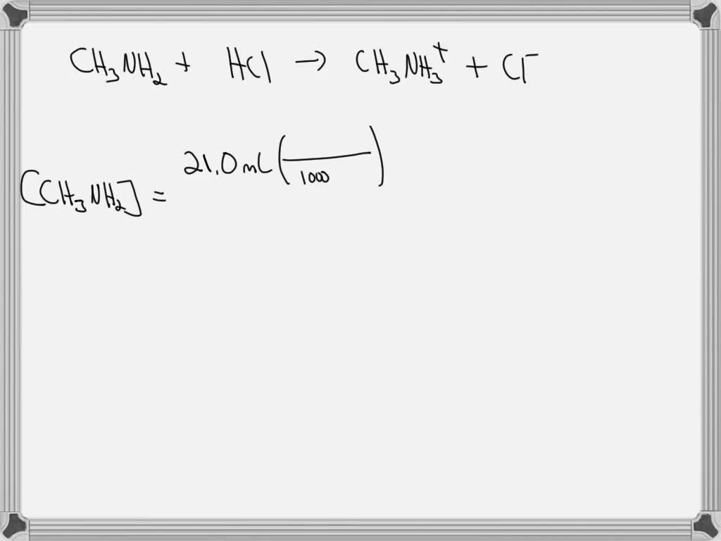 SOLVED: This graph shows the titration of 20.0 mL of methylamine solution with 0.0928 M HCL ...