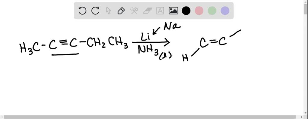 SOLVED: Na, NH3 H3CC=CCH3 CH3 H3C Alkynes are reduced t0 trans alkenes by process called ...