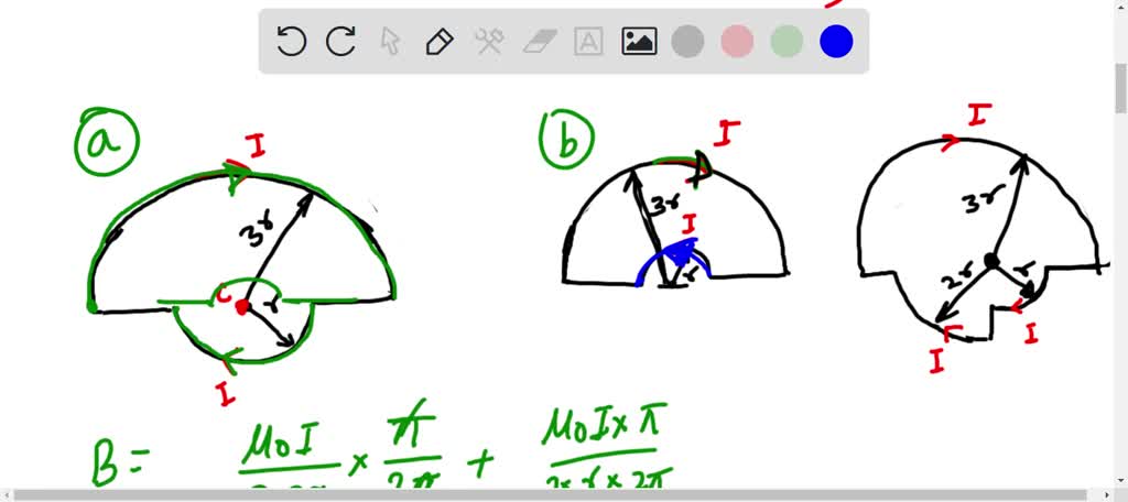 SOLVED: Q3(ii). The figure shows two circuits consisting of straight radial lengths and ...