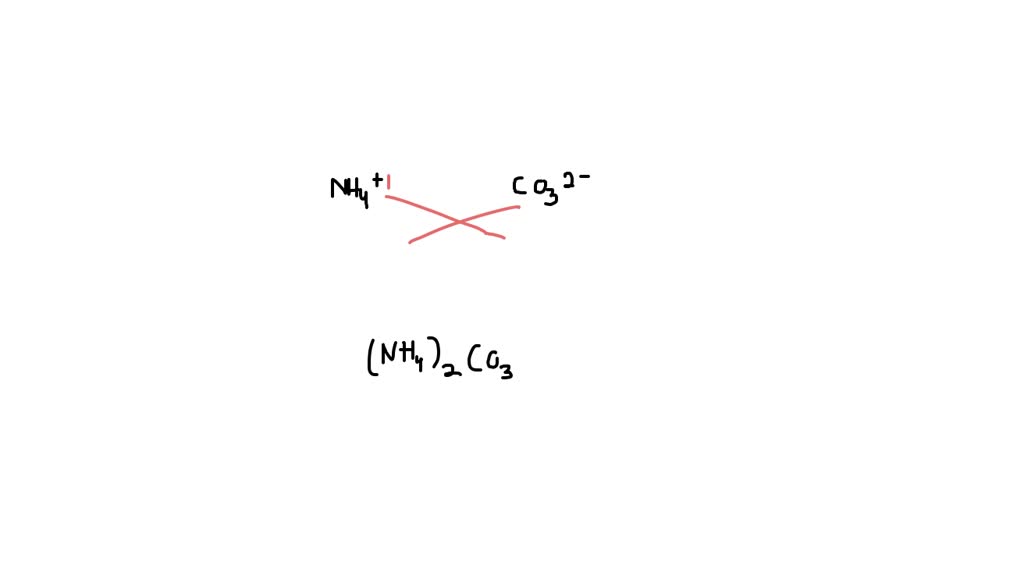SOLVED: Determine the number of NH4+ and CO32− ions required to form a neutral ionic compound.