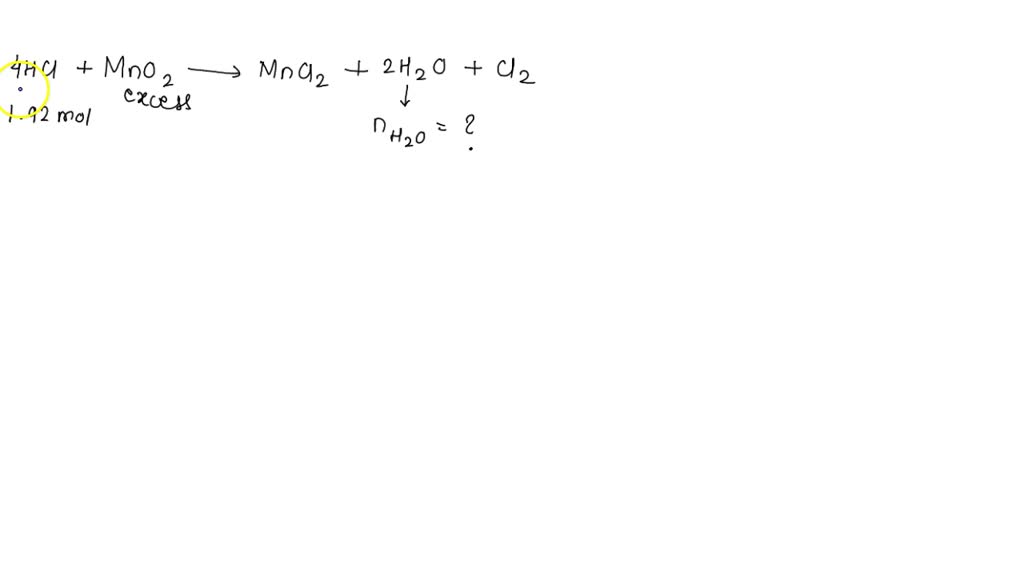 SOLVED: Chlorine gas can be made in the lab by the reaction of ...