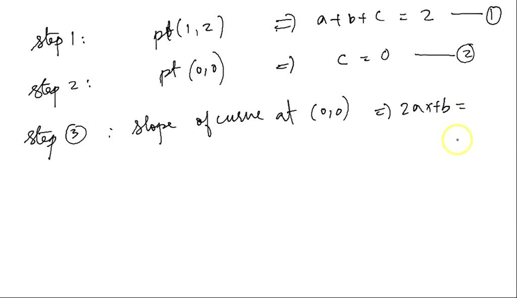 SOLVED: ' please answer with steps Quadratic tangent to identity function The curve y = ax2 + bx ...