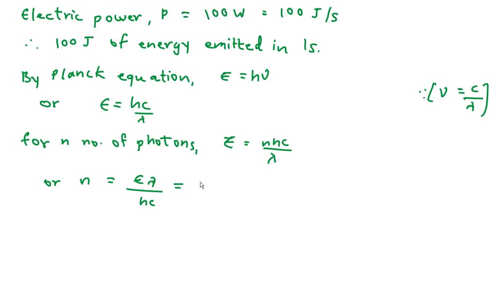 A 200W bulb emits monochromatic light of wavelength 600nm. Calculate the number of photons ...