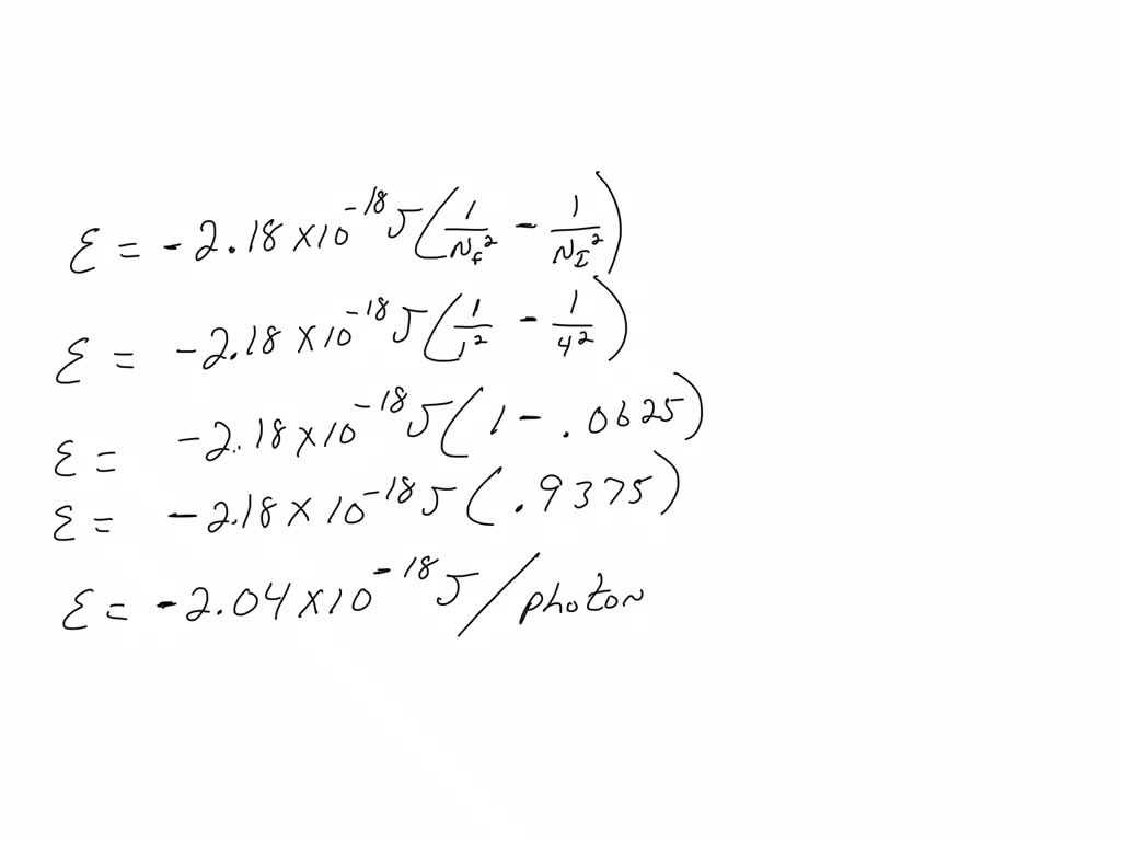 SOLVED: Calculate the energy of a photon emitted when an electron in a hydrogen atom undergoes a ...