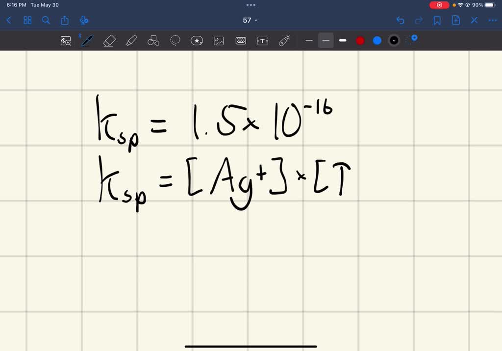 The Ksp of AgI is 1.5 x 10^(-16). Calculate the molar solubility of ...