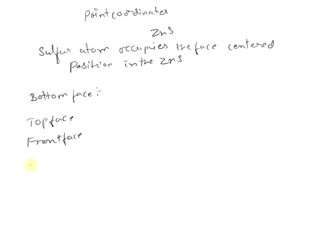 Solved327 List The Point Coordinates Of Both The Zinc Zn And Sulfur S Atoms For A Unit