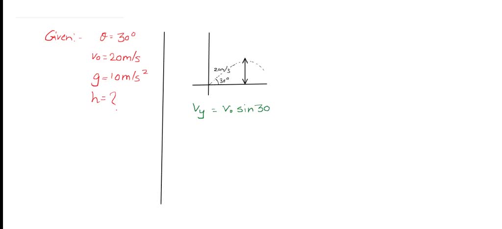 SOLVED: "An object projected upward at an angle ? = 30^o with the horizontal has an initial ...