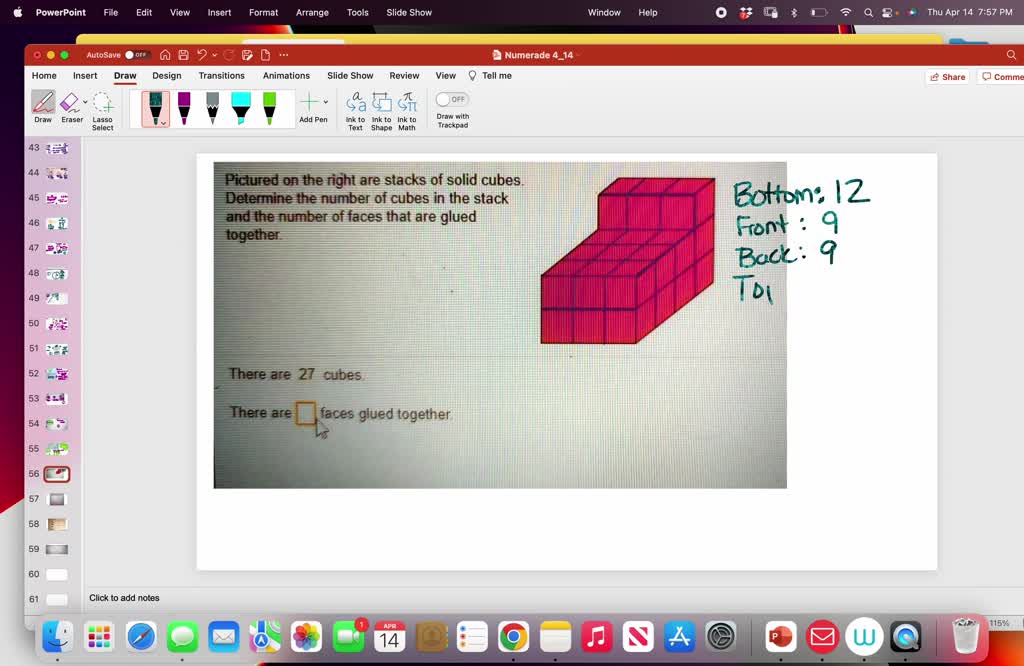 SOLVED: Pictured on the right are stacks of solid cubes Determine the ...