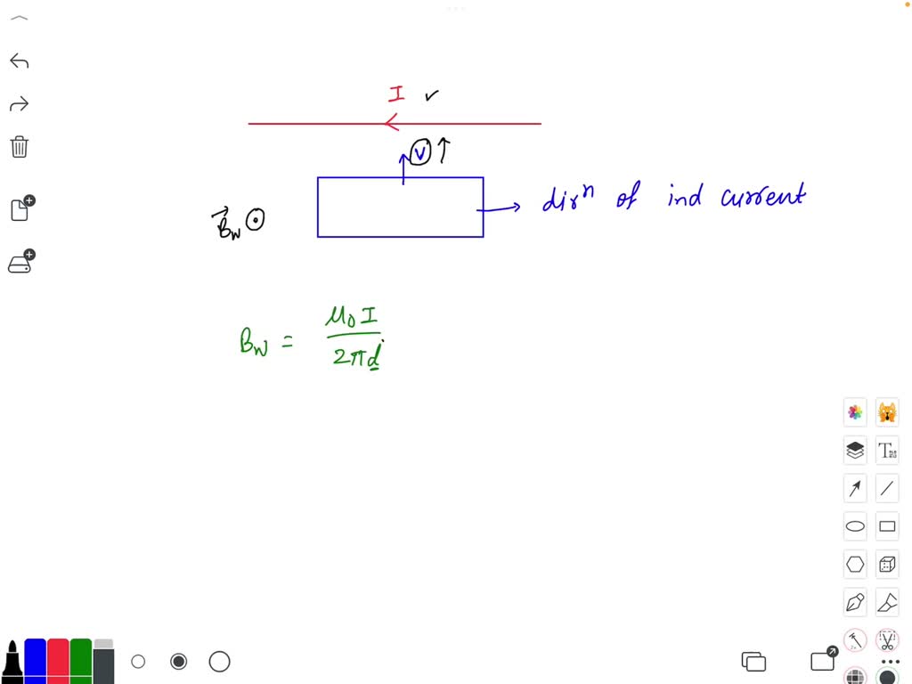 SOLVED: conducting rectangular loop moves with velocity towards an ...