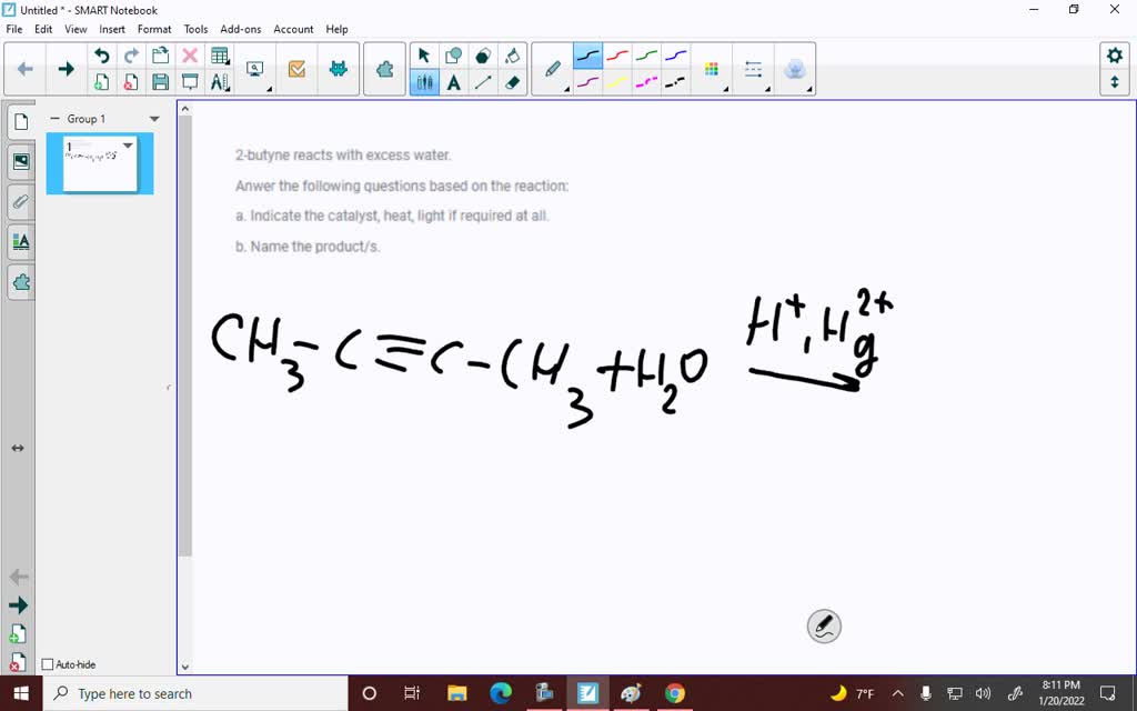 SOLVED: 2-butyne reacts with excess water. Anwer the following ... SOLVED: 2-butyne reacts with excess water. Anwer the following ...