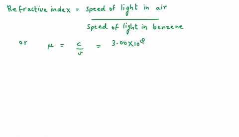 a ray of lights benzene enters from air if refractive index is 150 18004
