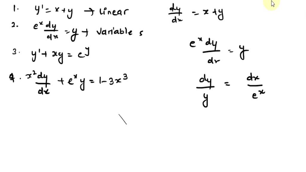 Solved Determine Whether Each First Order Differential Equation Is Separable Linear Both