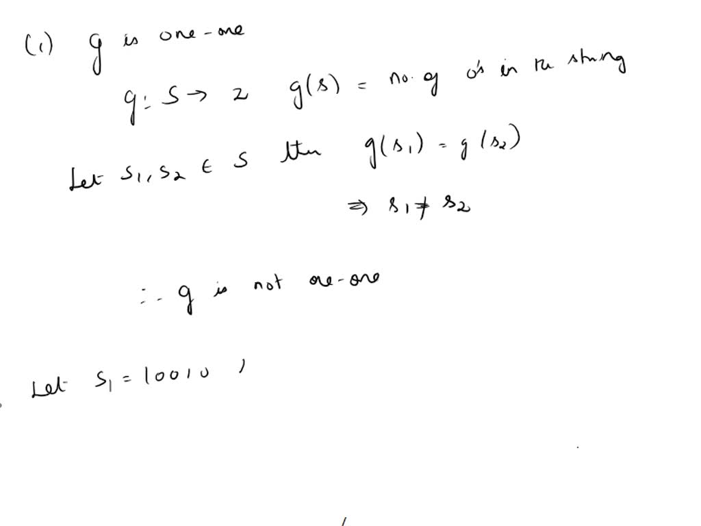 Solved Let S Be The Set Of All Strings In 0s And 1s And Define A Function G S Z As Follows