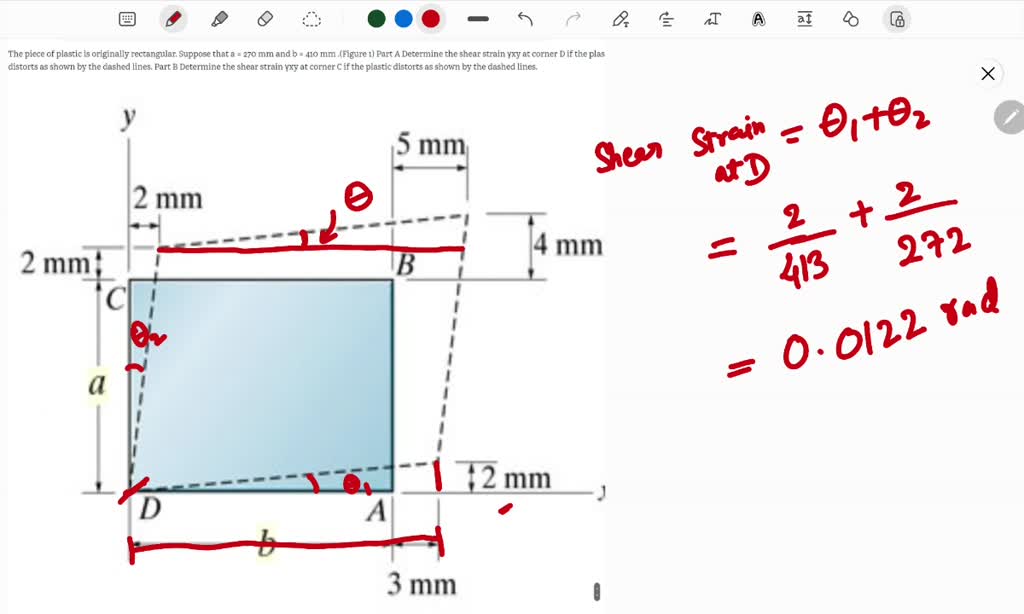 SOLVED: The piece of plastic is originally rectangular. Suppose that a ...